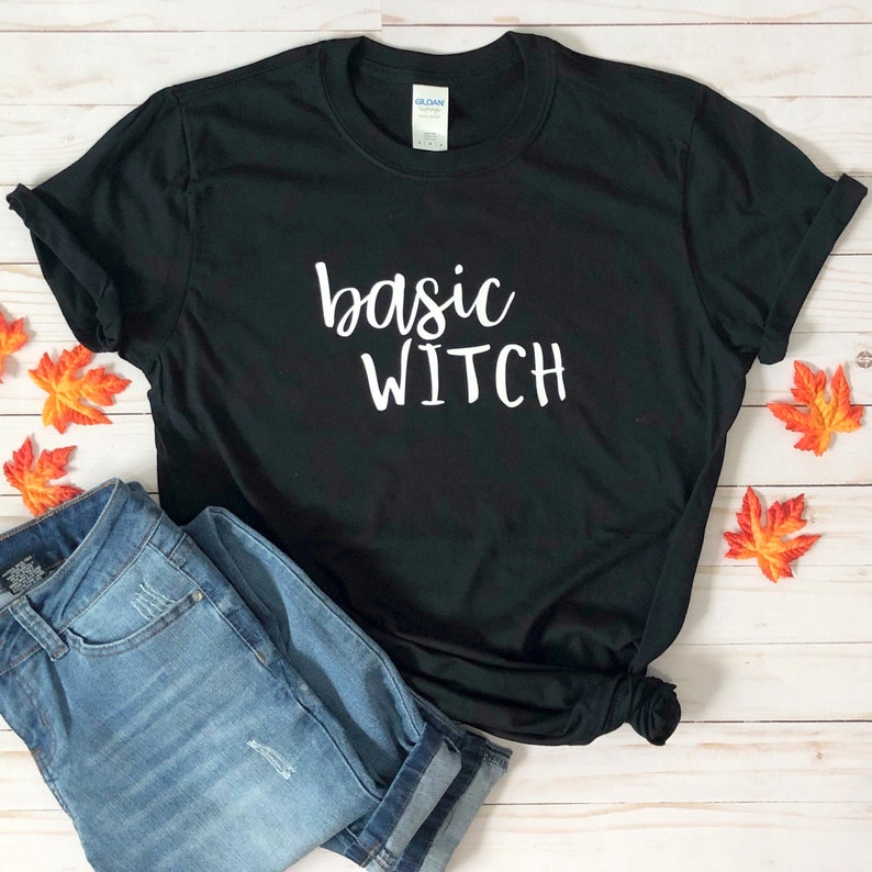 Basic Witch Halloween Graphic Tee Simple Crewneck Funny - Etsy