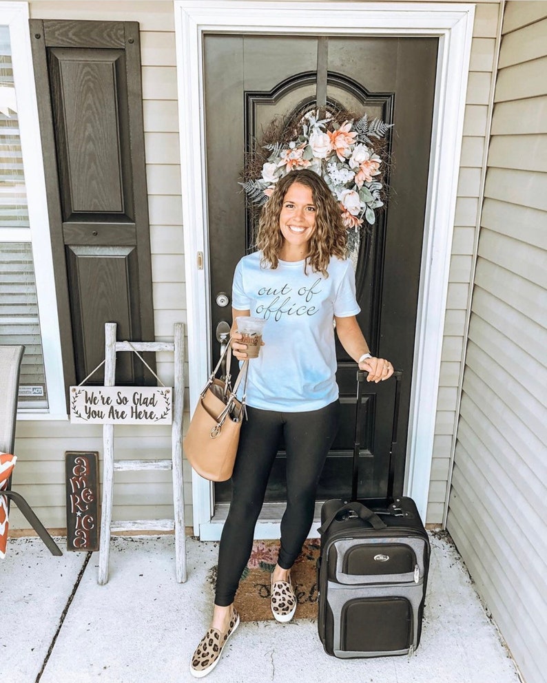 Out of Office Graphic Tee Vacation Travel Cursive Out | Etsy