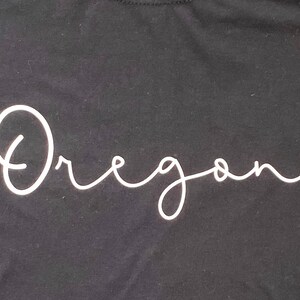 Simple State Graphic Shirt | Oregon | Cursive | Handwritten | United ...