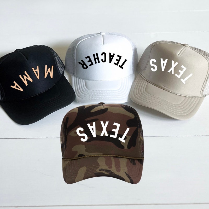 Upside Down Text Hat - Etsy