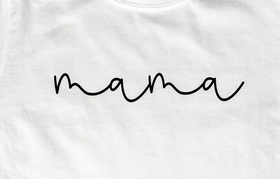 Cursive Mama Graphic Tee Handwritten Simple Womens | Etsy
