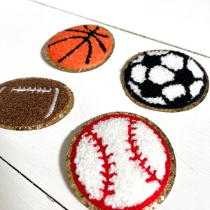Sports Iron on Patches With Gold Glitter Trim | Football | Baseball ...