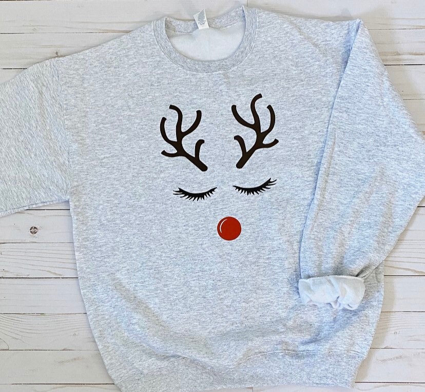 Reindeer Graphic Shirt Rudolph shirt Christmas Holidays | Etsy