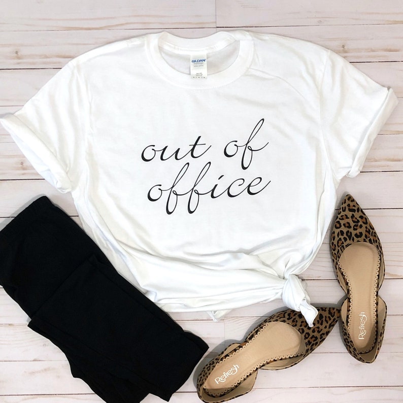 Out of Office Graphic Tee Vacation Travel Cursive Out | Etsy