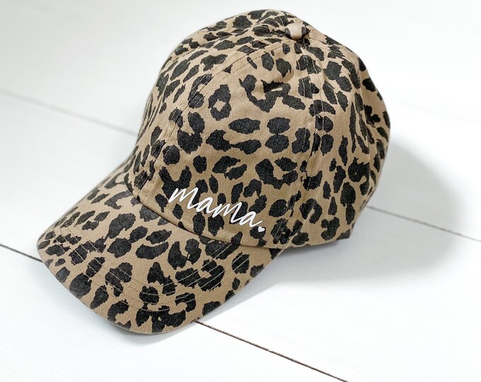 Tan Leopard Cursive Mama Hat Mom Life Cute Baseball Hat - Etsy