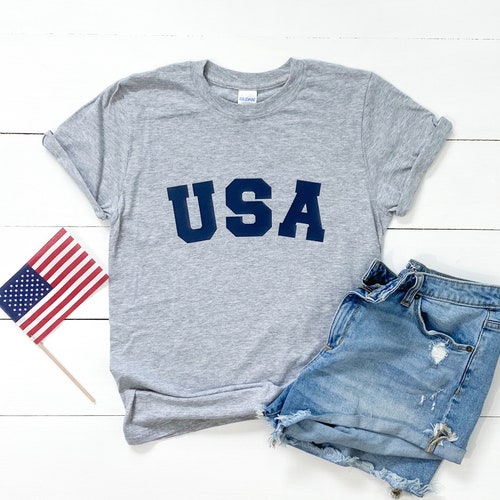 America Cursive Font Graphic Tee Tshirt Merica Patriotic - Etsy