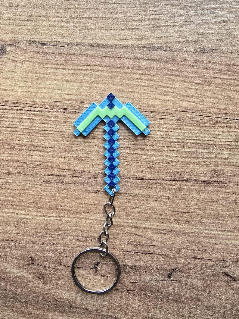 3D Printed Minecraft Keychains - Etsy