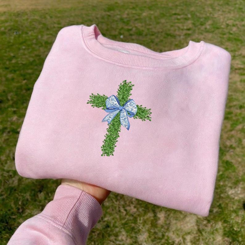 Chinoiserie Bow Christian God Embroidery Design, Spring Flower Designs ...
