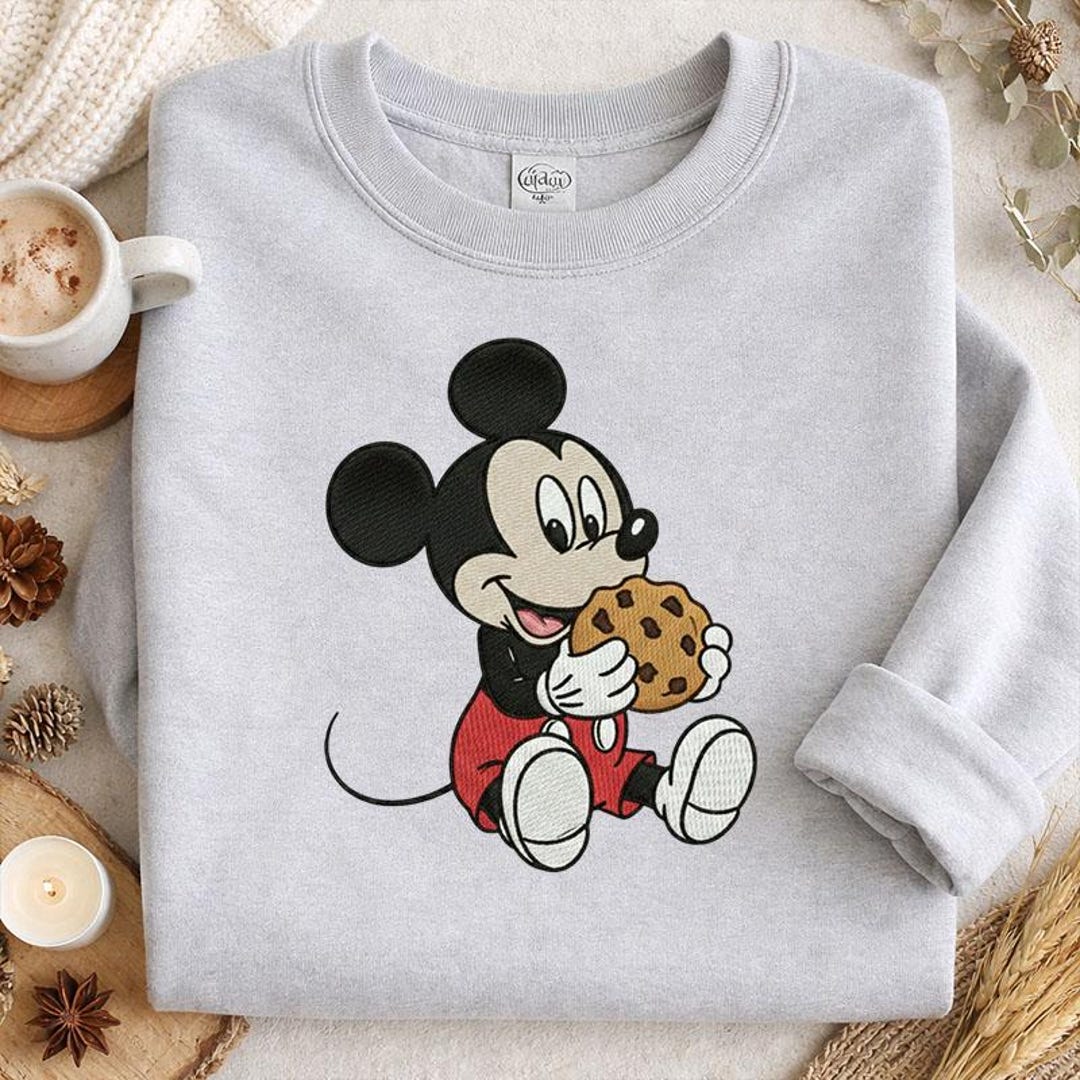 Cute Mouse Embroidery Design | Cartoon Mouse Eating Cookie | Machine ...