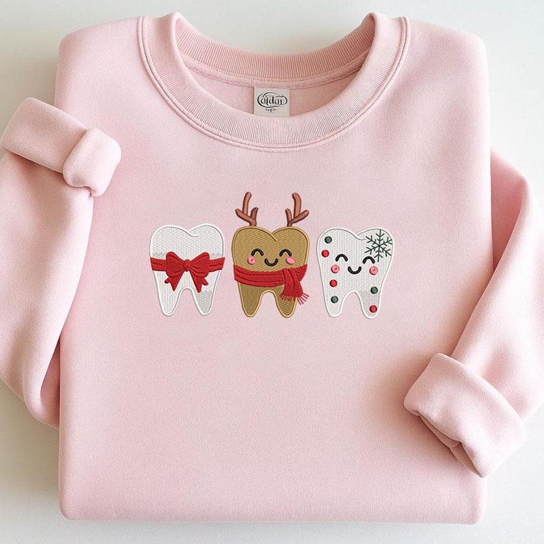 Christmas Tooth Embroidery Design, Cute Reindeer Tooth Machine ...