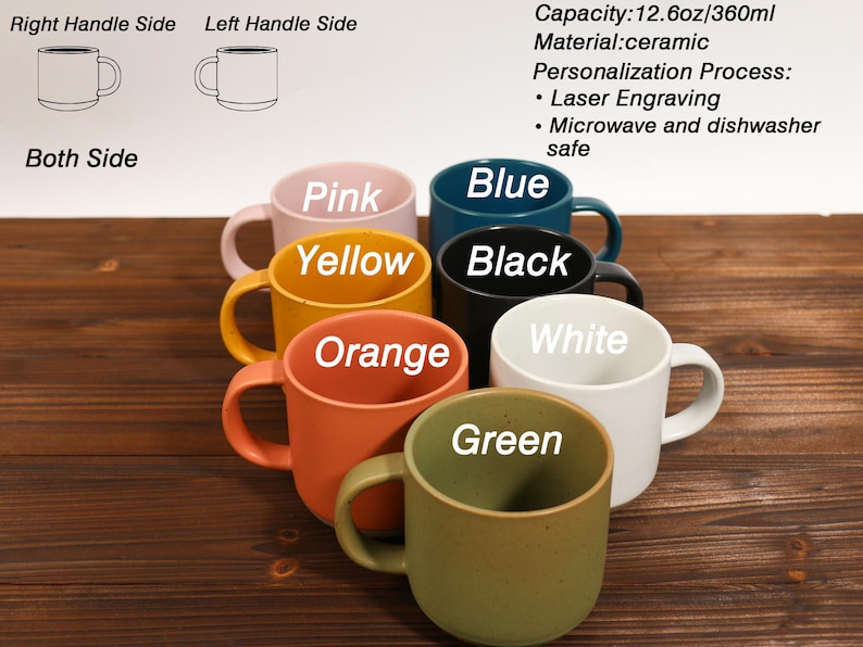 Custom Engraved Ceramic Mug: Personalized Logo Coffee Cup, Employee ...