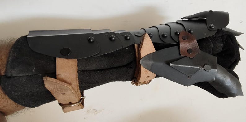 Medieval Arm Gauntlet Gloves Pair/black Finish /use for Display, Wear ...