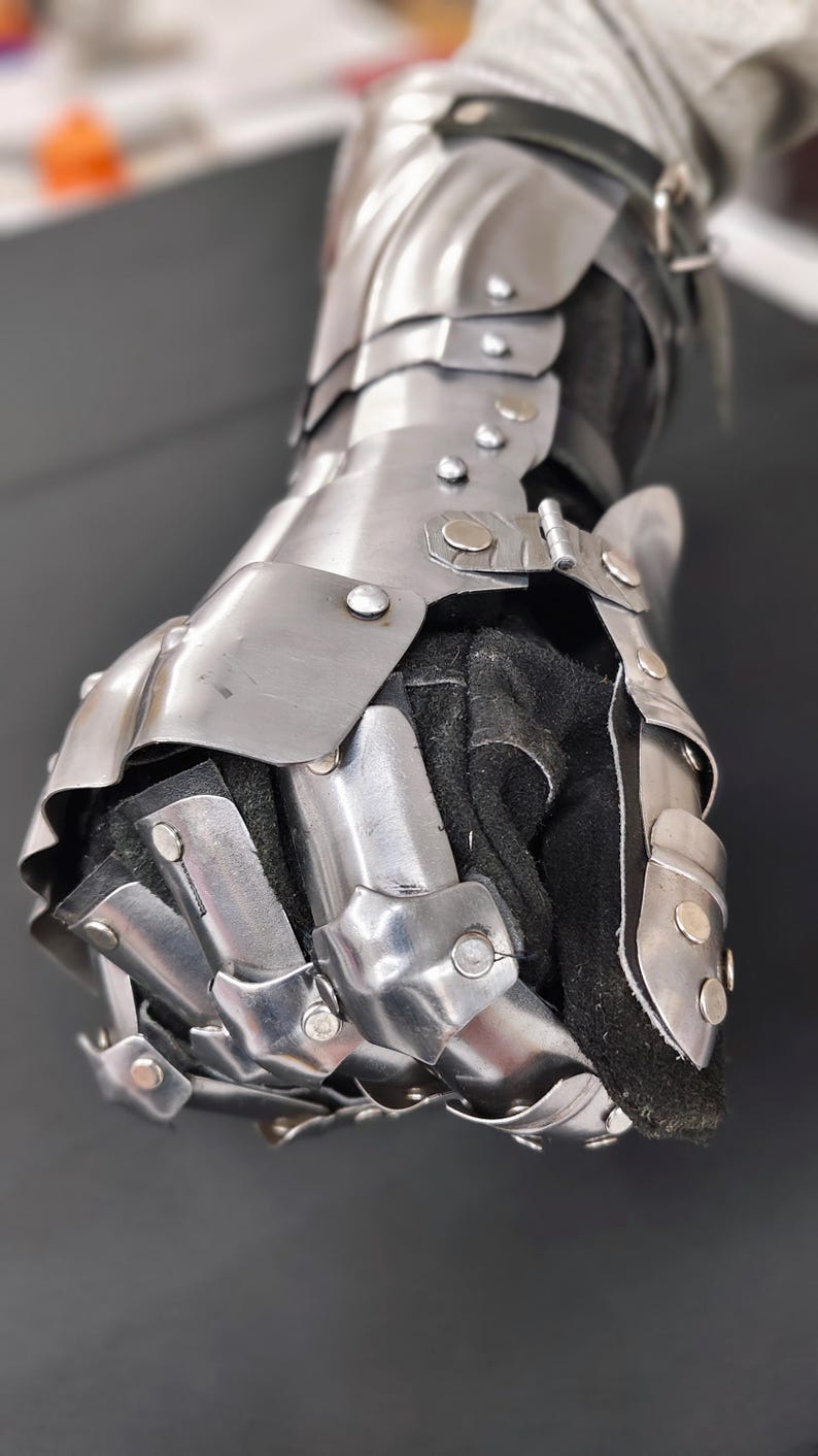 Medieval Arm Gauntlet Gloves Pair/silver Finish /use for Display, Wear ...