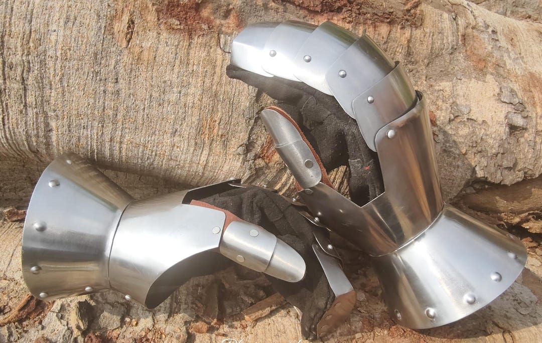 Medieval Gauntlet Gloves Pair/silver Finish /use for Halloween/party ...