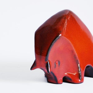 Mid-century Rare Red Ceramic Bull 60s - Etsy