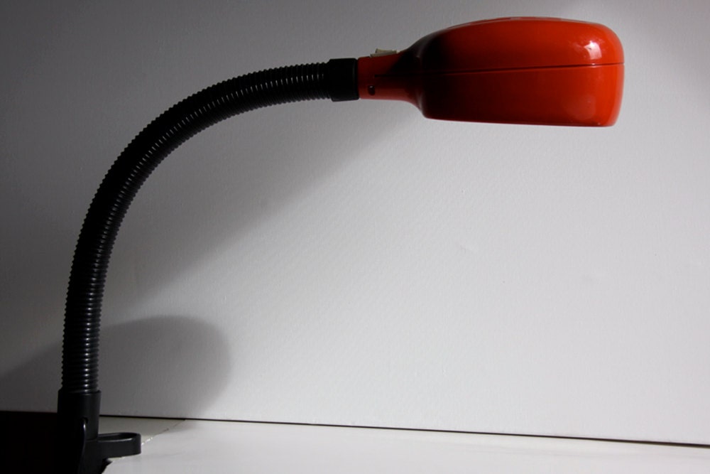 Vintage German Red Desk Lamp 70s | Etsy