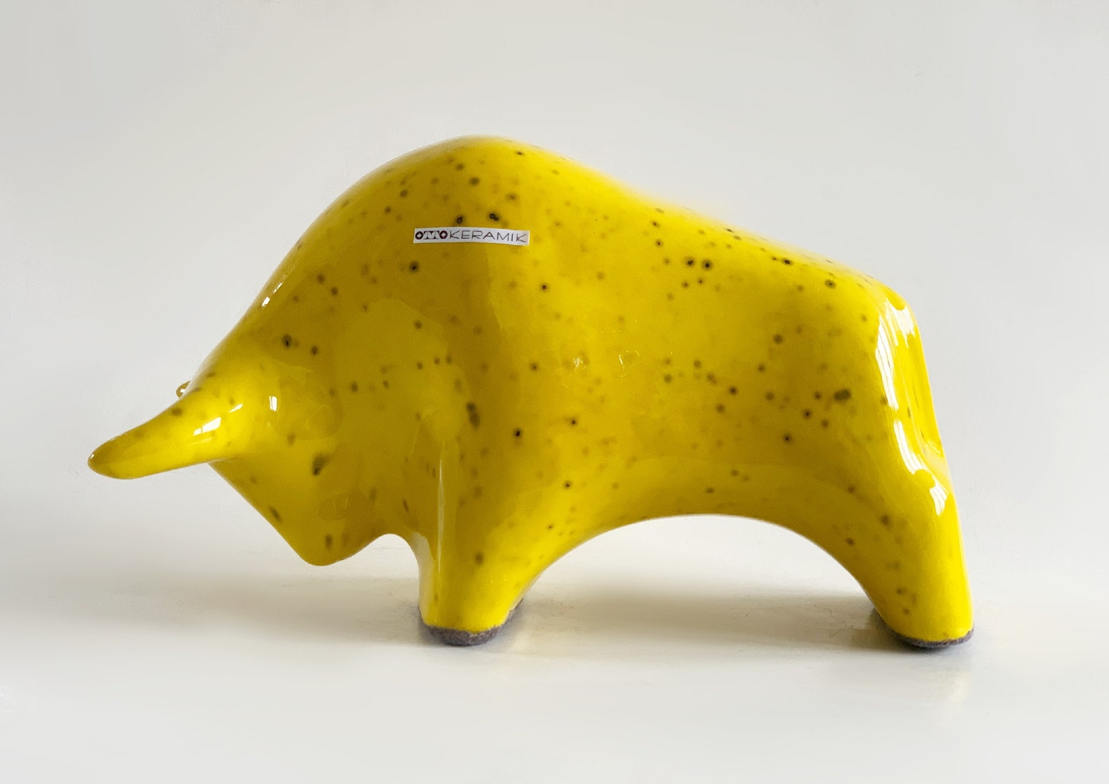 Mid Century Yellow Ceramic Bull 60s Otto Keramiek - Etsy