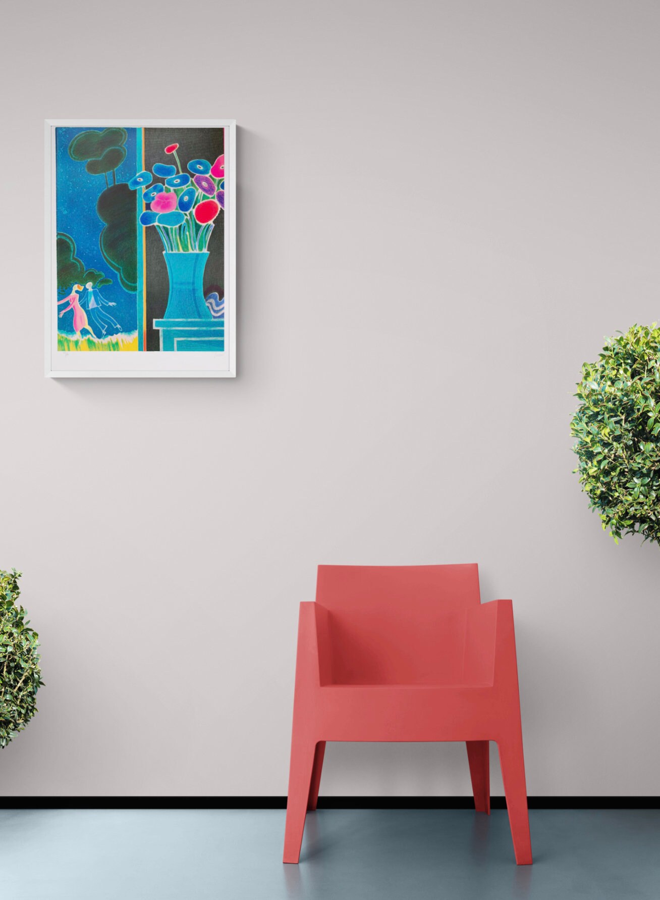 Vintage Large and Colorful Lithograph bouquet | Etsy