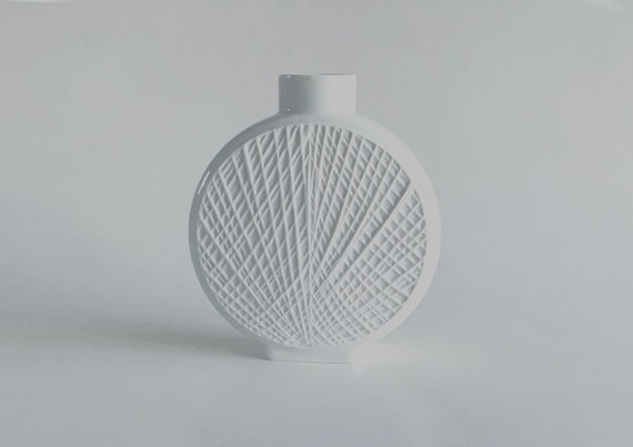 Krautheim porcelain vintage 70s op art design relief Saturn vase Vases ...