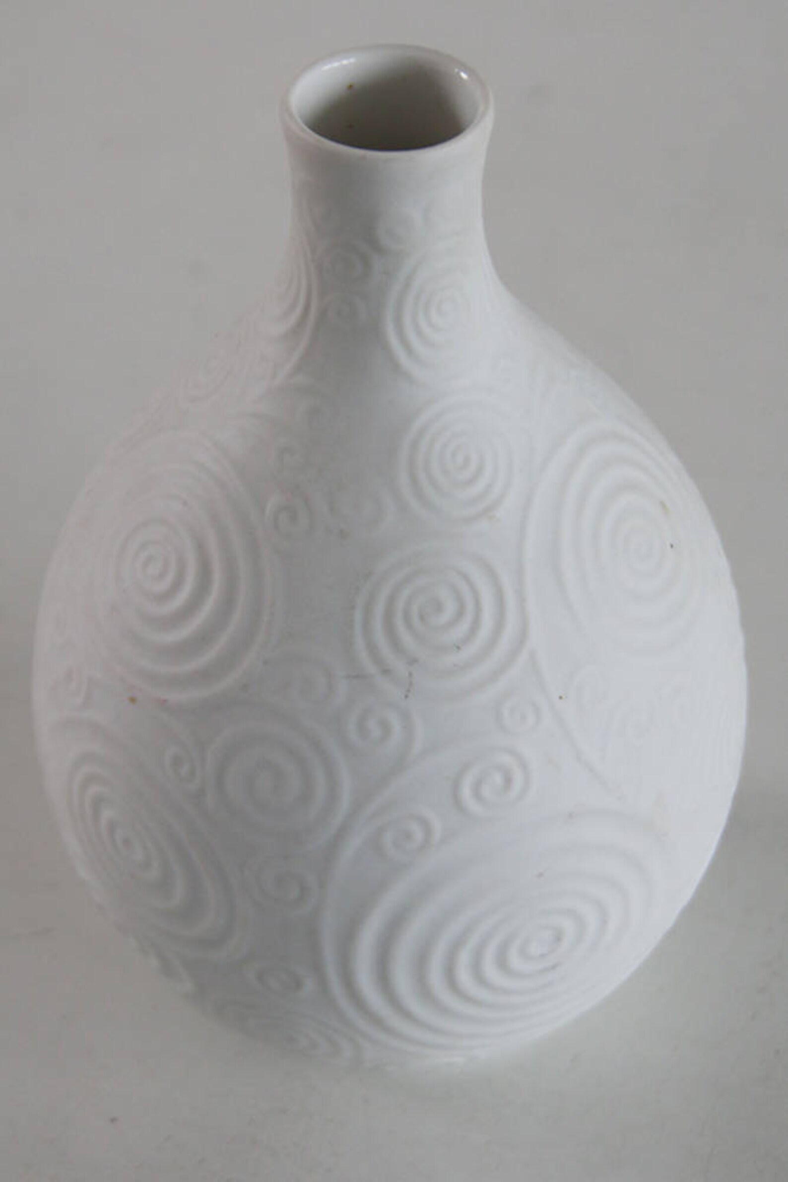 Vintage German White Bisque Vase Geometric Pattern Heinrich | Etsy