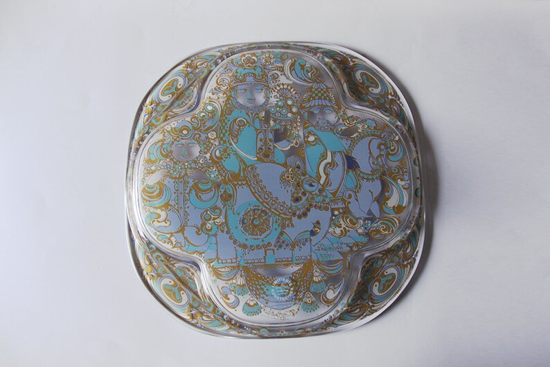 Vintage Bjorn Wiinblad Christmas Glass Plate 1978 in Original Box ...