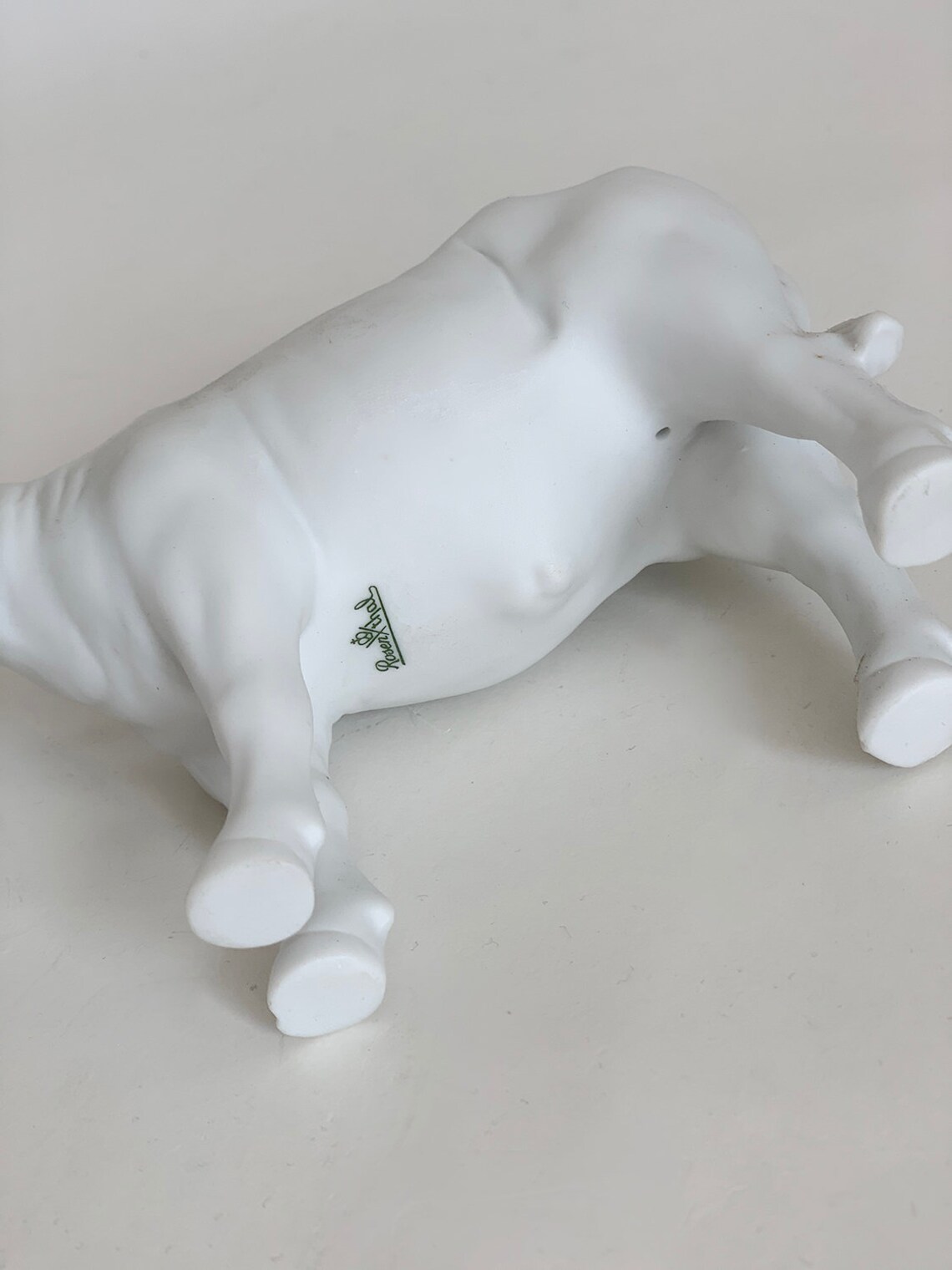 Modernist German Stylish White Biscue Porcelain Buffalo Figurine ...