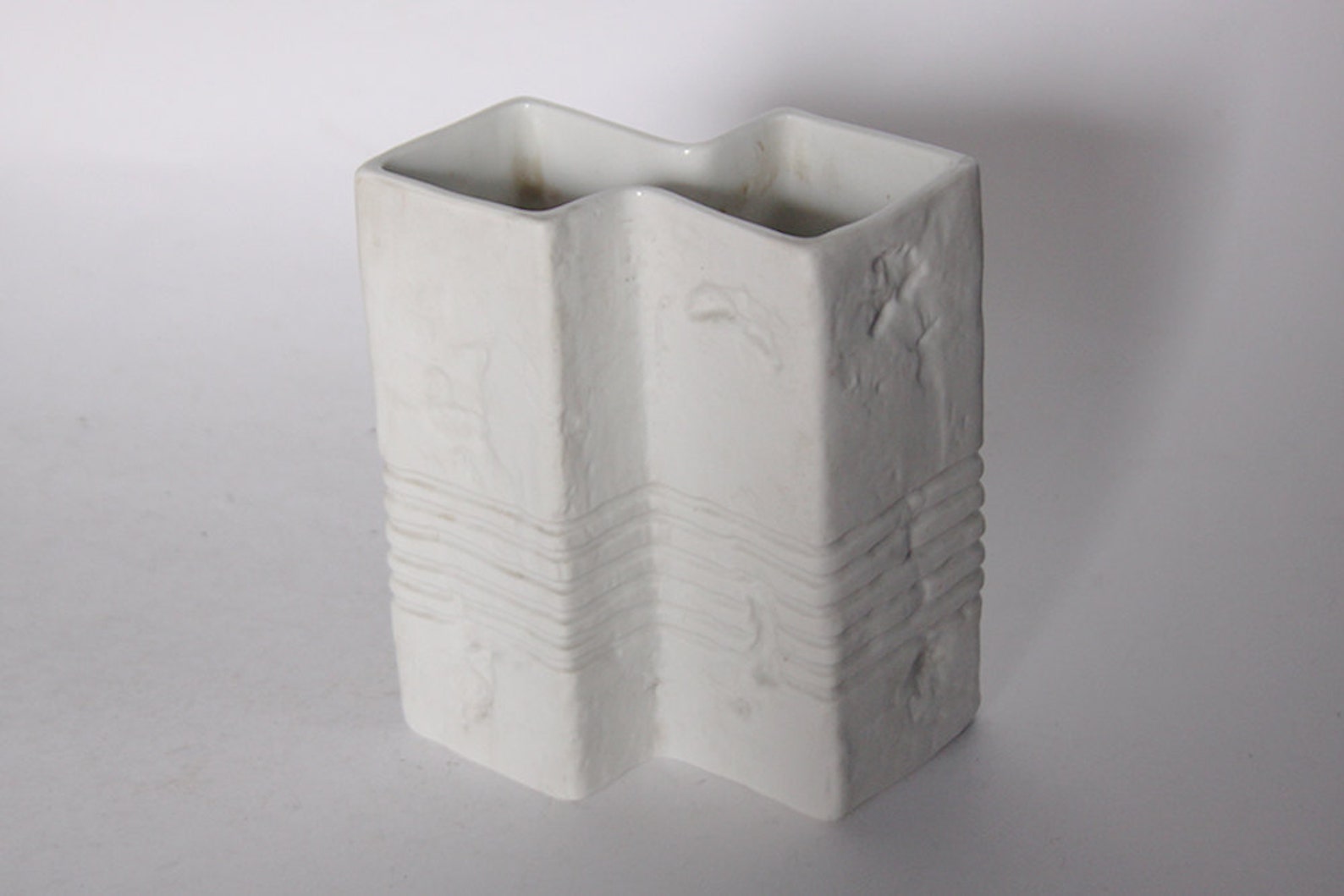 German White Double Square Bisque Vase Gerold Porzellan - Etsy