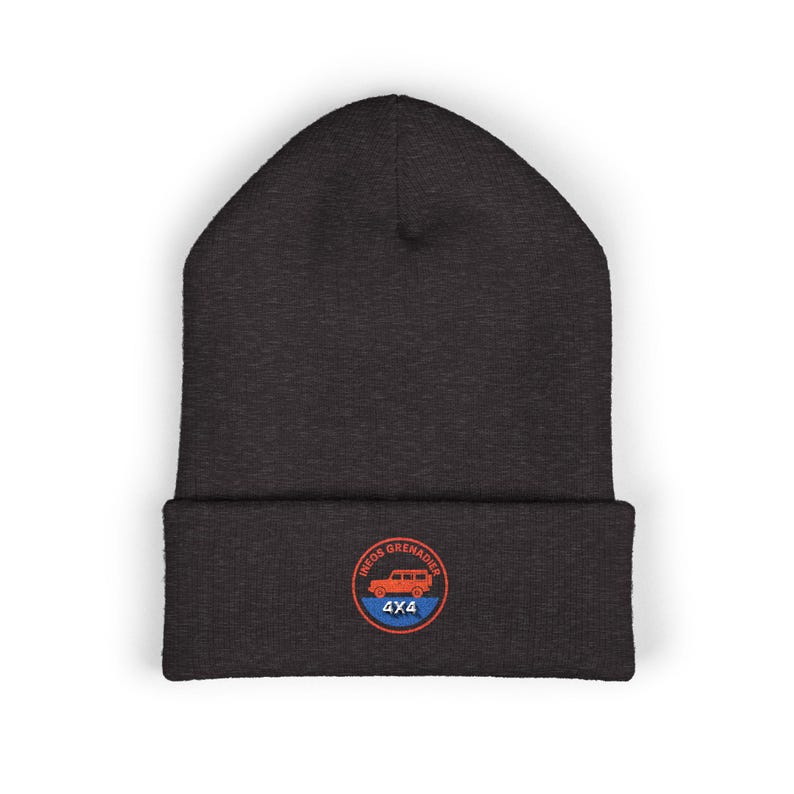 Ineos Grenadier 4x4 Off-road Badge Beanie | Embroidered Cuffed Beanie ...