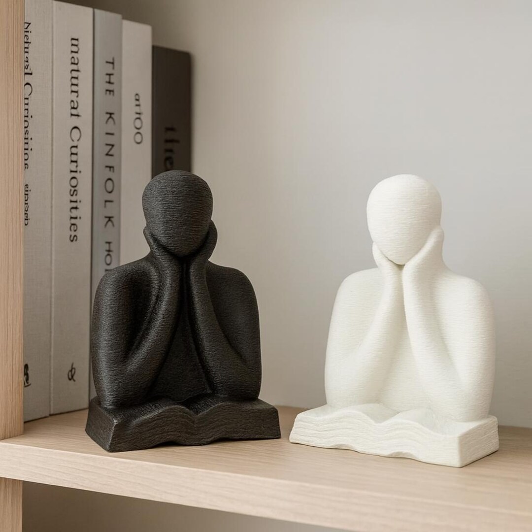 Abstract Thinking Figure Statue – 3D Printed Modern Figurine ...