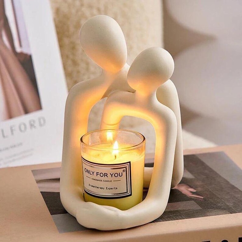 Loving Couple Resin Statue – Romantic Modern Figurine for Home & Office ...