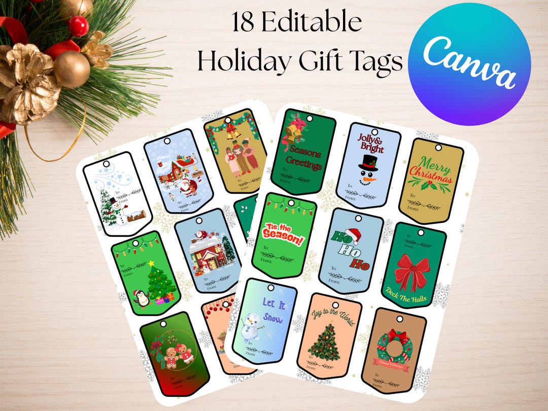 Christmas Gift Tags Editable, Instant Download, Printable - Etsy