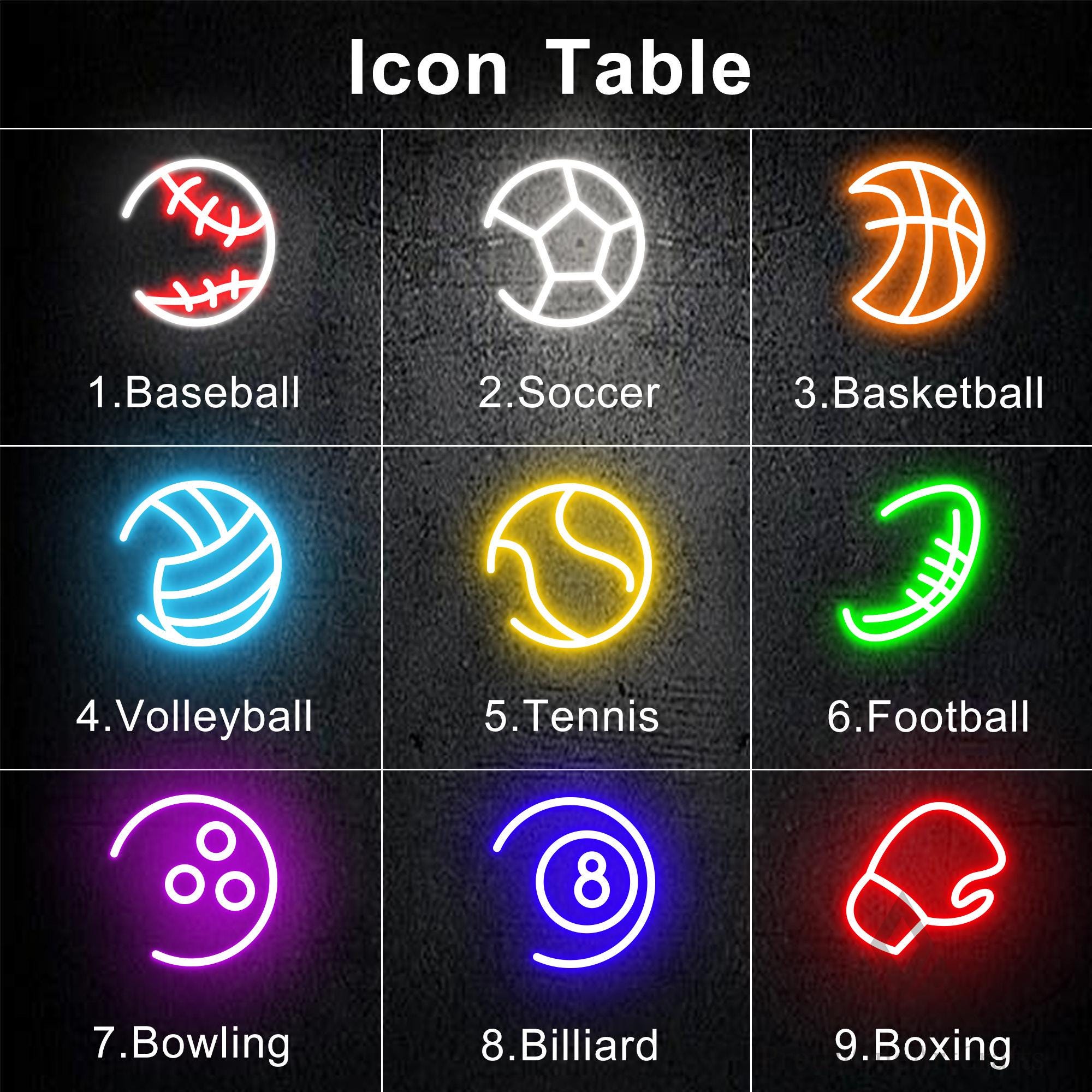 Custom Sport Ball Name Neon Sign for Kids Bedroom, Basketball ...