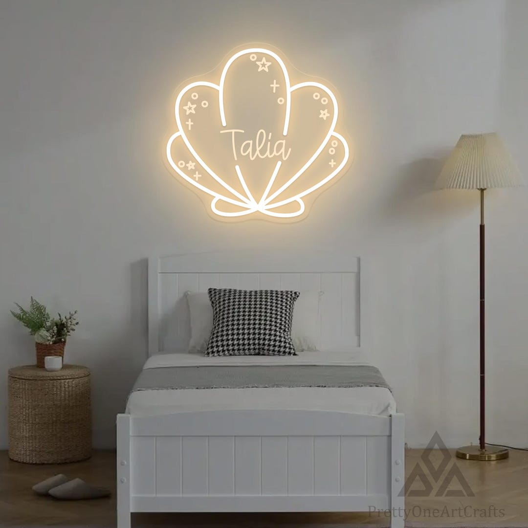 Custom Name Shell Neon Sign, Shell Shape Neon Light, Personalized Shell ...