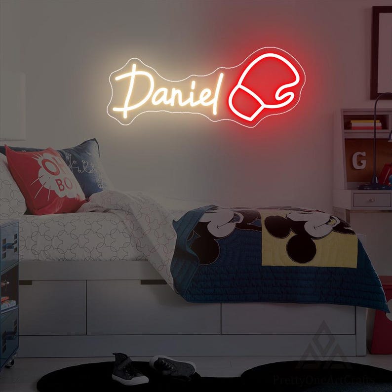 Custom Sport Ball Name Neon Sign for Kids Bedroom, Basketball ...