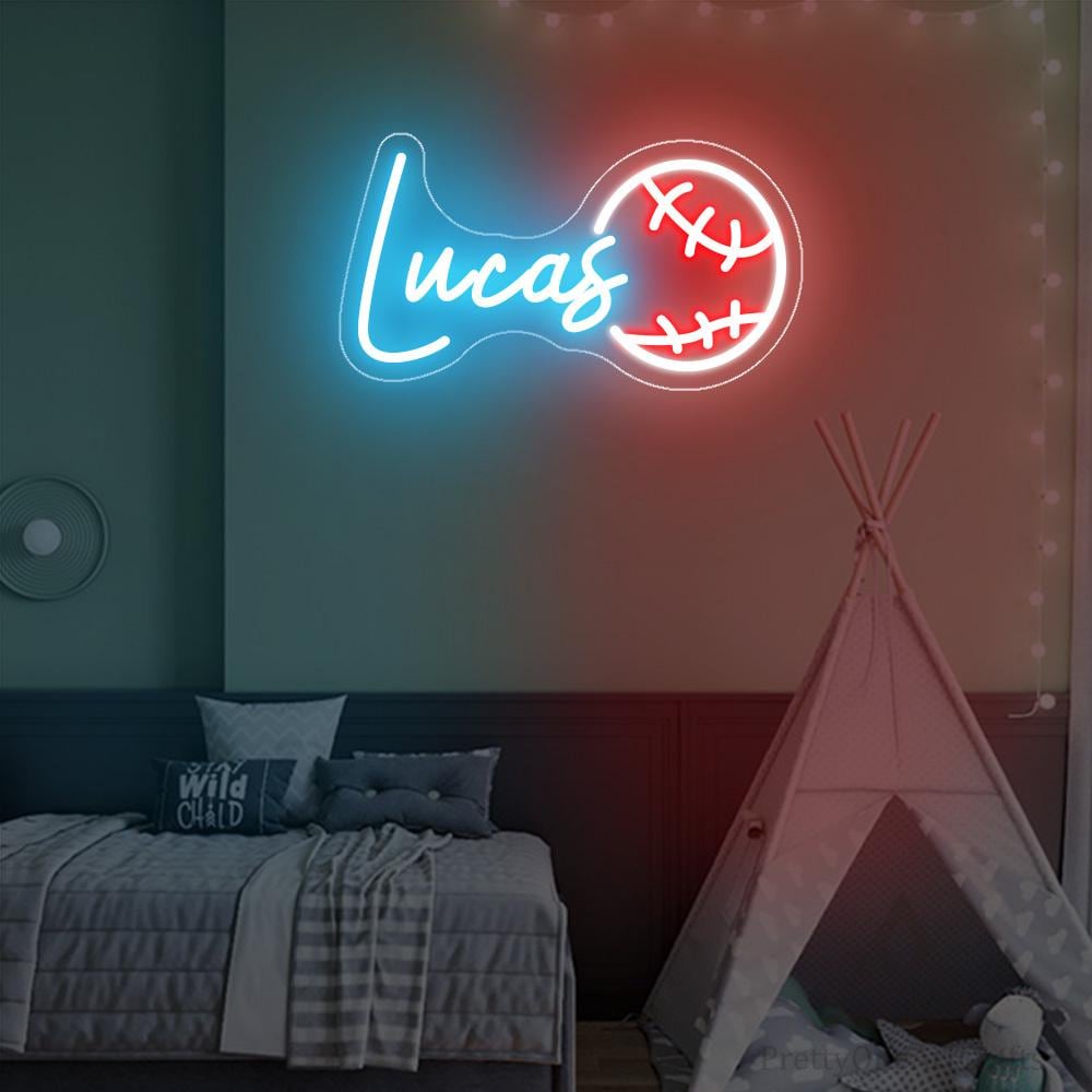 Custom Sport Ball Name Neon Sign for Kids Bedroom, Basketball ...