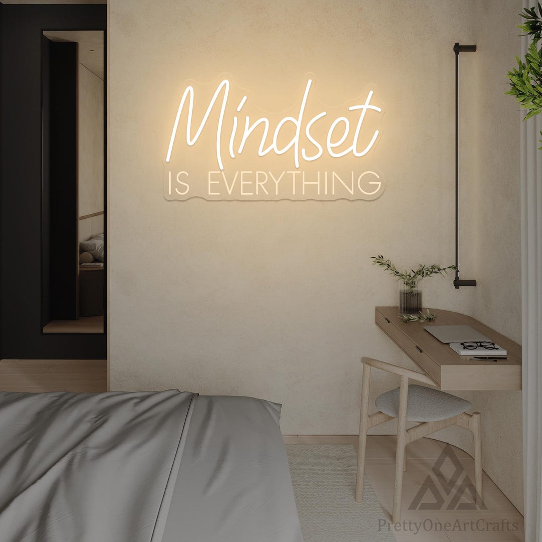Mindset is Everything Neon Sign | Motivational LED Wall Light ...