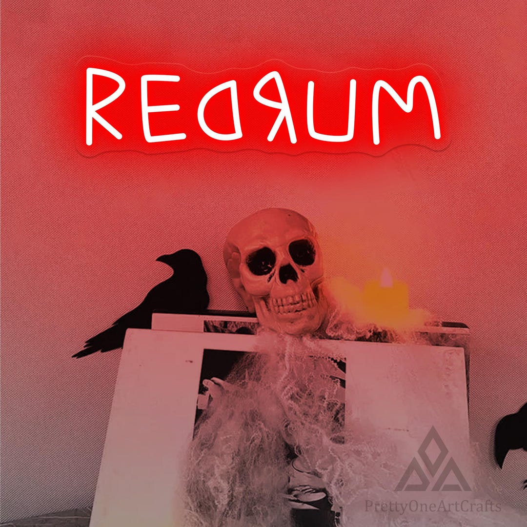 REDRUM Neon Sign | Horror Movie Lover Gift | Halloween Wall Decor ...