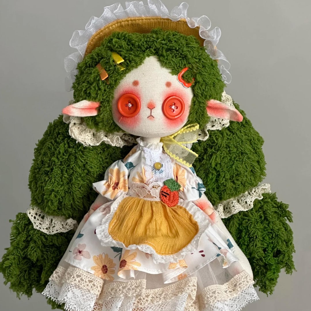 Handmade Button Eye Doll: Cotton Waldorf Style, Collectible Art Doll ...