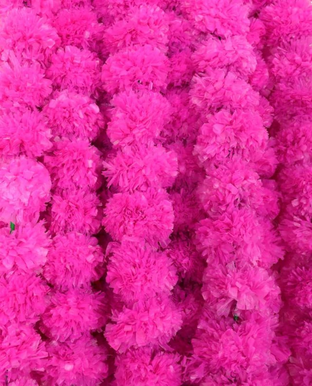 100 Pcs Artificial Marigold Flower Garland – Indian Festival & Wedding ...