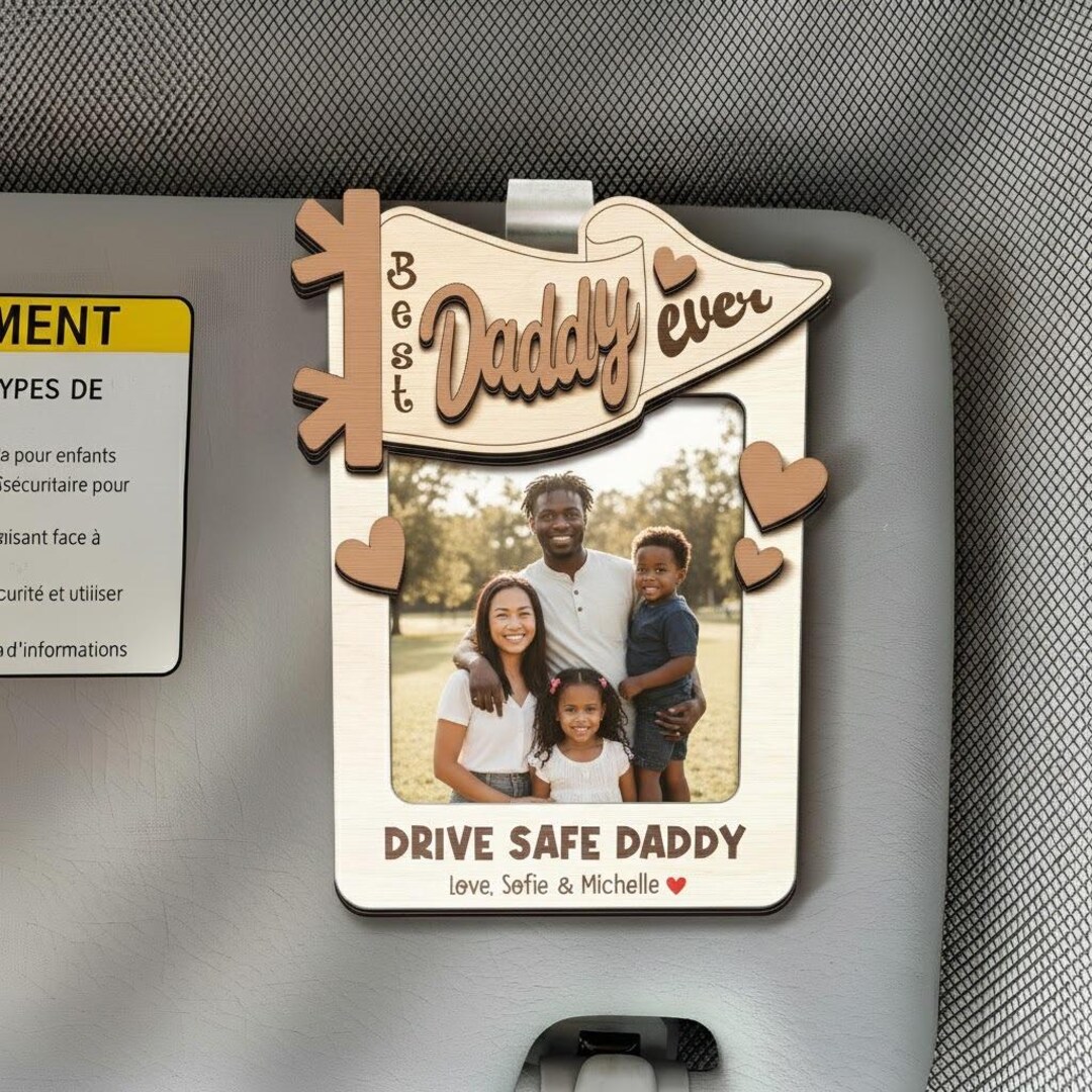 Personalized Photo Car Visor Clip, Custom Couple Polaroid Car Charm ...
