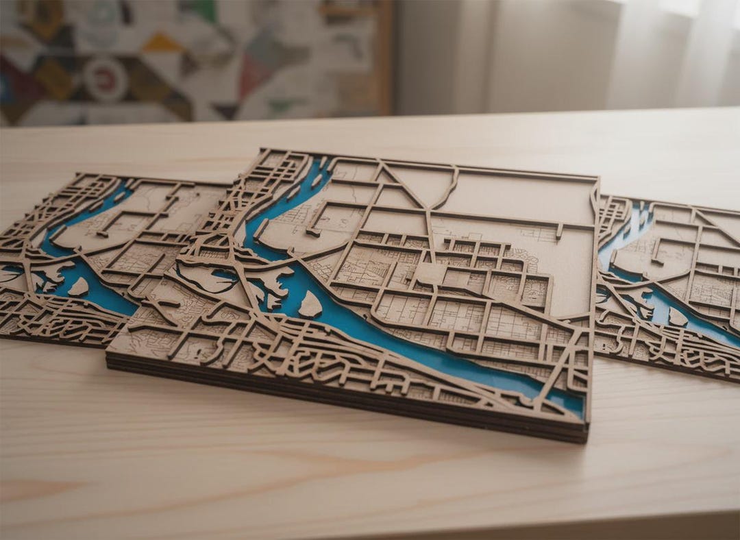 Custom 3d Layered Wall Map for Cities - Etsy