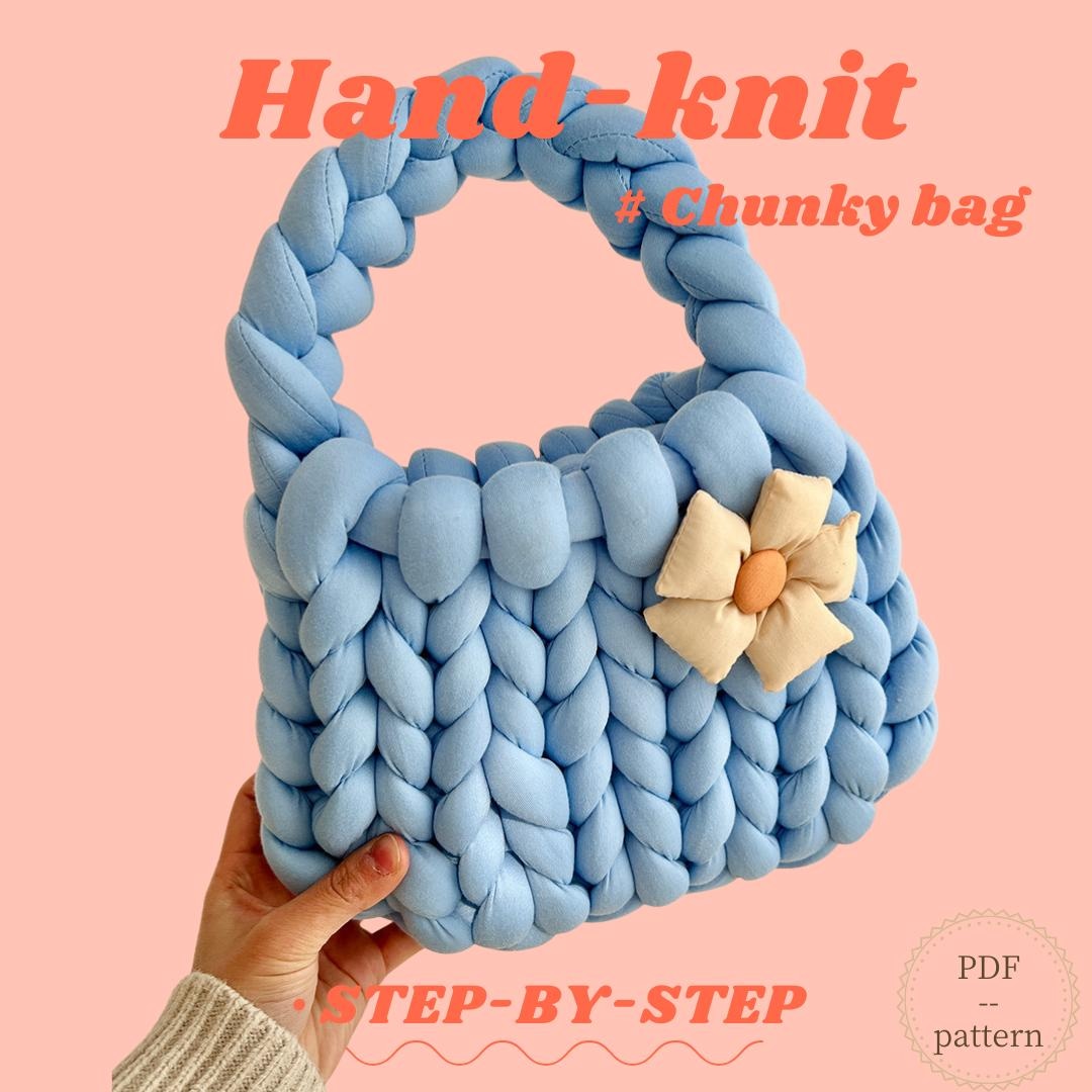 Chunky Braided Bucket Bag Crochet Pattern: DIY PDF, Icelandic Wool Hand ...