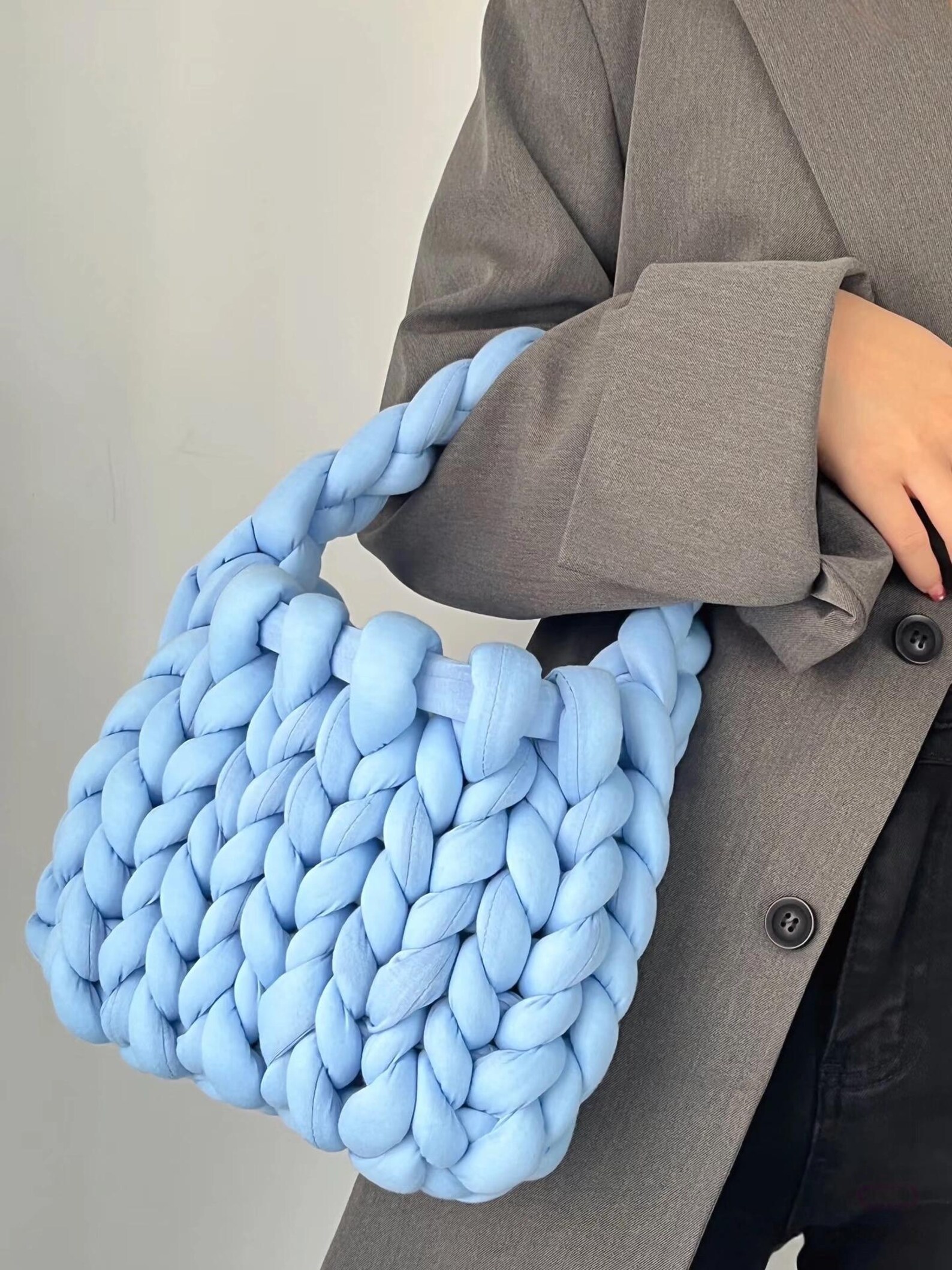 Chunky Braided Bucket Bag Crochet Pattern: DIY PDF, Icelandic Wool Hand ...