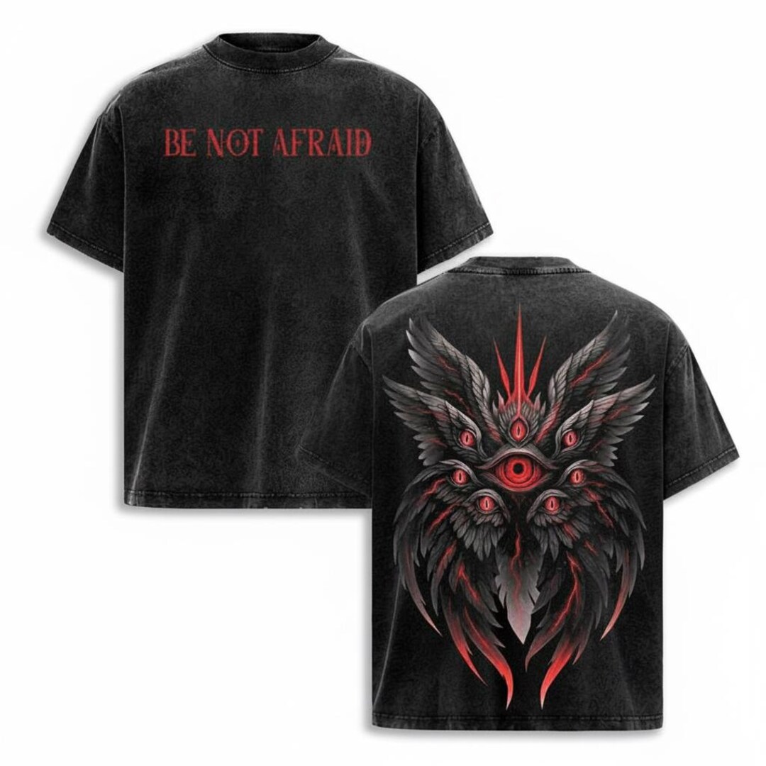 Be Not Afraid Seraphim Angel Vintage Washed T-shirt | Biblical Guardian ...