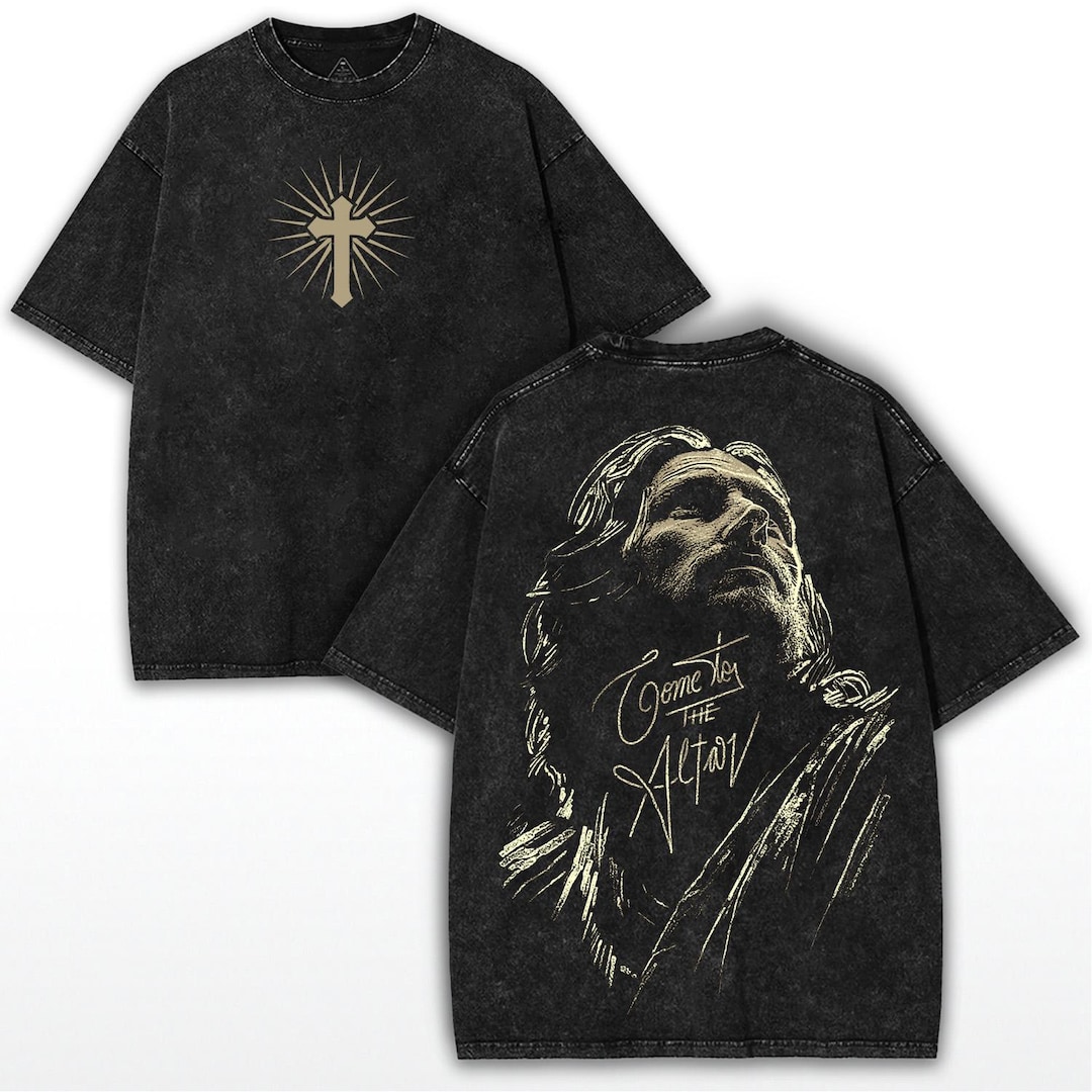 Jesus Christ Oversized Tee – Vintage Washed Faithcore Shirt for ...