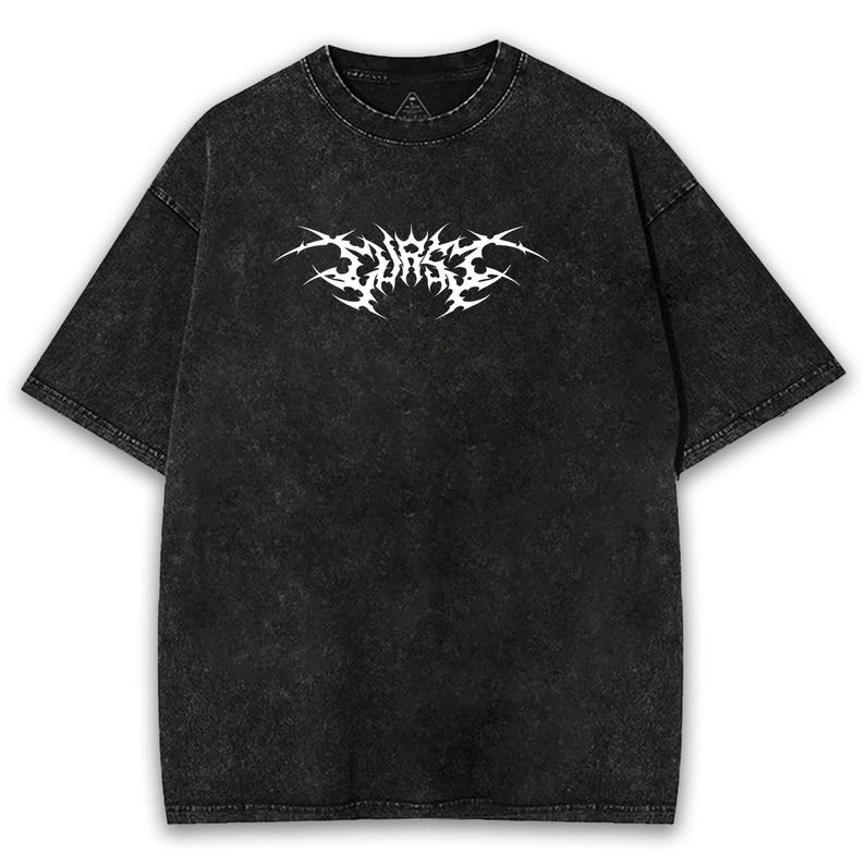 Gothic Tribal Cross Oversized T-shirt: Washed Heavy Cotton Streetwear ...