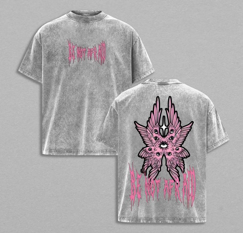 Be Not Afraid Christian Oversized Tee – Vintage Washed Cotton Faithcore ...