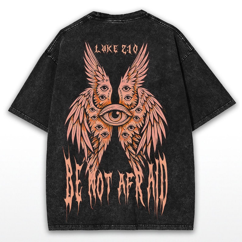 Be Not Afraid T-shirt: Gothic Christian Streetwear, Angelic Seraphim ...