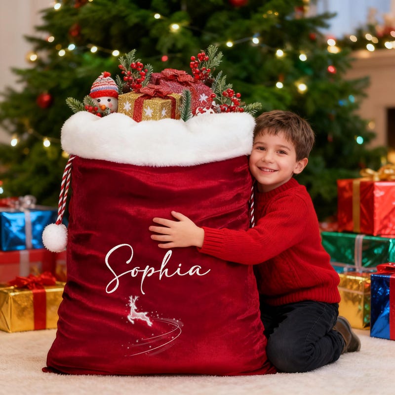 Santa Sack Xl Embroidered - Etsy Canada