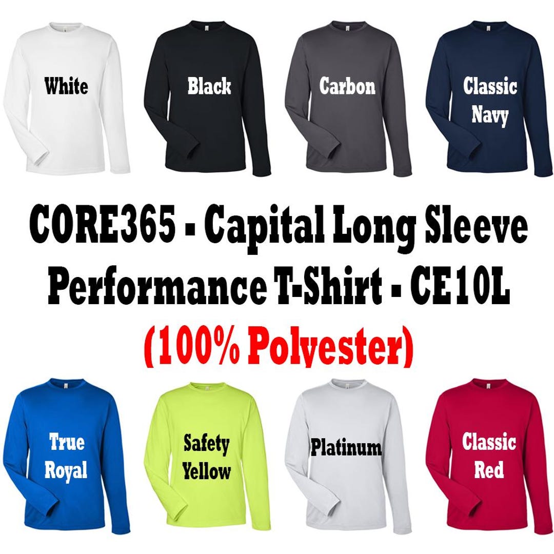 100% Polyester Sublimation Blank Long Sleeve T-shirt | CORE365 -unisex ...